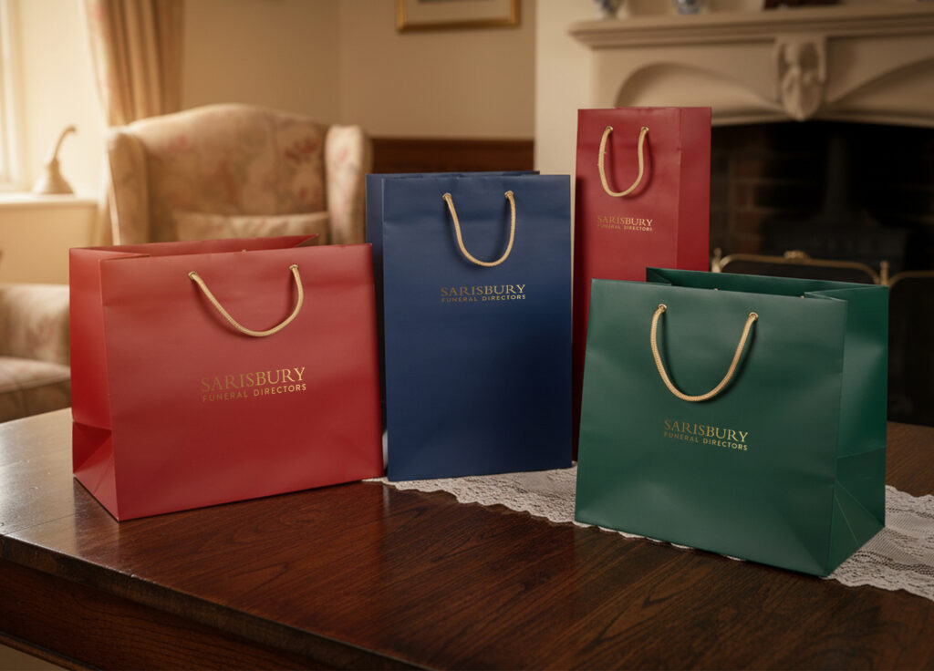 Printed Luxury Paper Bags | Amspac Funeral Bags